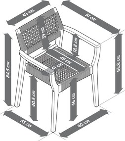 Tchibo - Stohovatelná jídelní židle včetně sedáku - barva: béžová