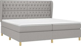 Box spring postel s matrací světle šedá 200 x 200 cm textil 3128789