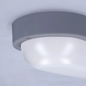 Solight LED venkovní osvětlení oválné, 13W, 910lm, 4000K, IP54, 21cm, šedá barva