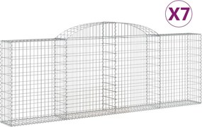 Klenuté gabionové koše 7 ks 300x30x100/120cm pozinkované železo 3146526