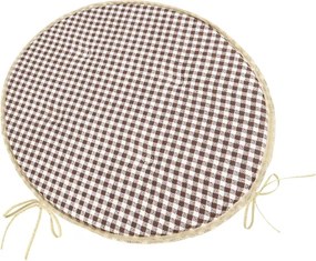 Bellatex Sedák BERTA kulatý hladký průměr 40 cm Kostička Hnědá