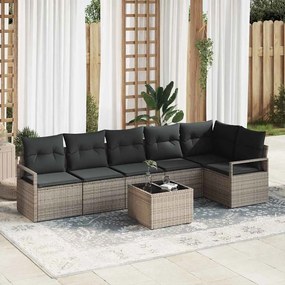 Set pohovek 7 ks Šedá polyratan 3346409
