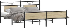 Kovový rám postele bez matrace dub sonoma 183 x 213 cm 3325126