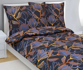 Bellatex Bavlněné povlečení Modrá,Zlatá 140x200 cm, 70x90 cm