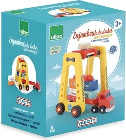VILAC Magnetický jeřáb s kontejnery a kamionem / od 3 let