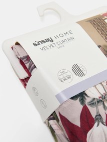 Sinsay - Částečně zatemňovací sametové závěsy na řasicí pásce s květinovým motivem 2 pack - vícebarevná