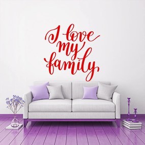 Živá Zeď Samolepka na zeď I love my family Barva: černá