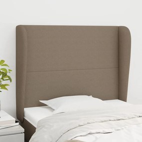 Čelo postele typu ušák taupe 93x23x118/128 cm textil
