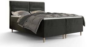 Manželská postel Boxspring 140 cm Saruta (tmavě šedá) (s matrací a úložným prostorem). 1047351