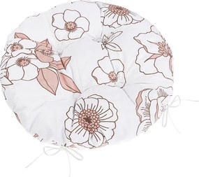 Bellatex Sedák Adéla prošívaný kulatý Oranžová,Bílá 40 cm, (průměr)