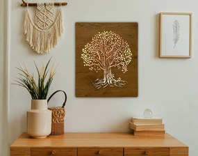 Li-Go "Lípa" světelný obraz s baterií 42x50 cm včetně dálkového ovládání provedení povrchu: dub světlý