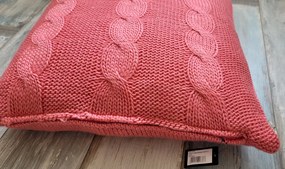 Malinovo růžový pletený polštář Lodge Raspberry - 60*60cm