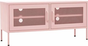 TV skříňka růžová 105 x 35 x 50 cm ocel 336238