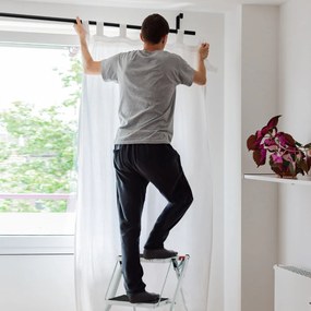 Costway Skládací schůdek se 2 schůdky, skládací schůdkový žebřík, šířka 20 cm