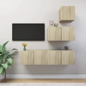 4dílný set TV skříněk dub sonoma kompozitní dřevo 3079049