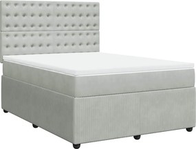Box spring postel s matrací světle šedá 160x200 cm samet 3294694