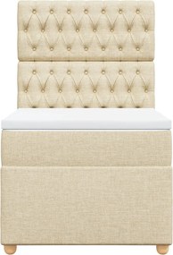 Box spring postel s matrací krémová 90x200 cm textil 3291175