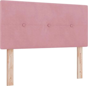 Postel s boxspringem s čelo Růžová 120 x 200 cm samet 3339169