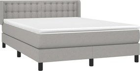 Box spring postel s matrací světle šedá 140 x 190 cm textil 3130025