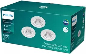 Philips Sparkle 3x5,5W bílá / LED podhledové svítidlo / 350lm / 2700K