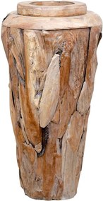 Dekorativní váza 40 x 80 cm masivní teakové dřevo 285210