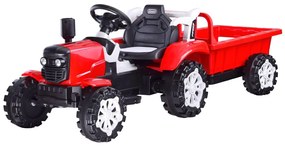 HračkyZaDobréKačky Elektrický traktor s přívěsem červený