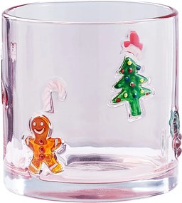 X-MAS Lucerna vánoční" 10 cm - růžová