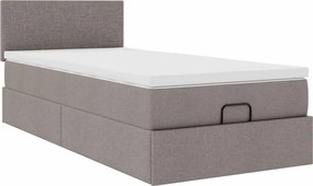 Osmanský rám postele s matrací taupe 90x190cm textil 3311342