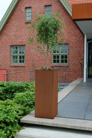 Květináč BLOCK, corten, výška 100 cm, hnědý