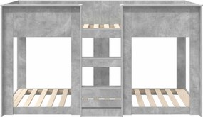 Patrová postel pro děti Betonově šedá 80 x 200 cm 3410406