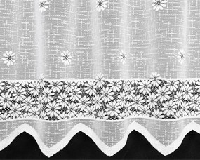 Forbyt žakárová vitrážová záclona FLÓRA 607418, květinový vzor, s bordurou, bílá, výška 40cm (v metráži)