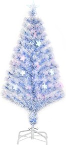 HOMCOM Umělý vánoční stromek 120 cm, umělý vánoční stromek se skelnými vlákny a LED osvětlením, 130 hrotů, vánoční stromek včetně ocelového stojanu d…
