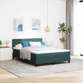 Postel s boxspringem s matrací Tmavě zelená 140 x 200 cm samet 3339113