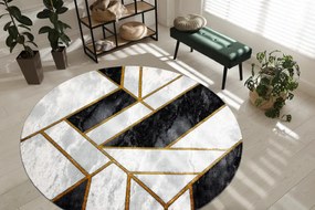 Dywany Łuszczów Kusový koberec Emerald 1015 black and gold kruh ROZMĚR: 160x160 (průměr) kruh