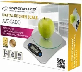 Esperanza EKS006 Avocado kuchyňská váha stříbrná / max hmotnost 5 kg /