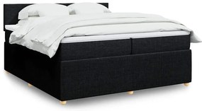 Box spring postel s matrací černá 200x200 cm textil 3289858