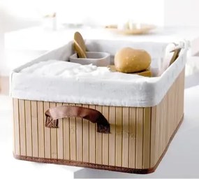 Compactor Bamboo - Bambusový úložný košík  / přírodní bambus-len / 32