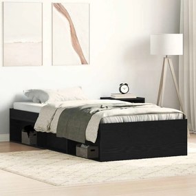 Rám postele bez matrace černý dub 75x190 cm kompozitní dřevo 3329311