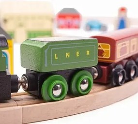 Bigjigs Rail Dřevěná vláčkodráha Flying scotsman / 40 dílů / od 3 let