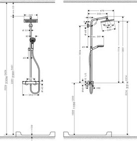 Hansgrohe Crometta - Sprchový set E 240 Showerpipe s termostatem | Eco