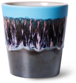 HK living Keramický hrnek 70's Mug Swinging 180 ml, modrá barva, keramika