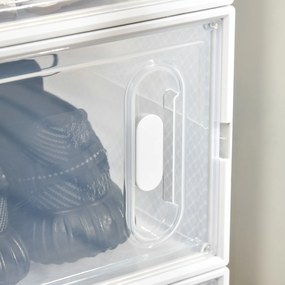 HOMCOM Botník DIY zásuvný s 8 přihrádkami, obdélníkový botník, plast, průhledný, 25x35x19cm| Aosom