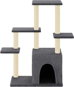 Škrabadlo pro kočky se sisalovými sloupky tmavě šedé 97,5 cm 172051