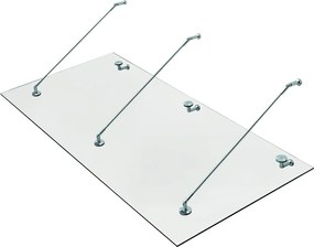 HOMCOM Skleněný přístřešek nad dveřmi, tvrzené sklo (ESG), nerezová ocel, průhledné sklo 200x90cm | Aosom