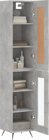 Skříň highboard betonově šedá 34,5x34x180 cm kompozitní dřevo 3200365