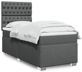 Box spring postel s matrací tmavě šedá 90x190 cm textil 3290351