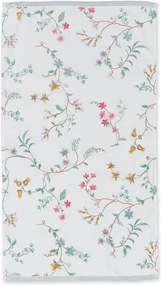 Pip Studio ručníky z bavlněného froté Les Fleurs, bílé (Luxusní ručníky z bavlněného froté v designu Les Fleurs v bílé barvě)