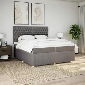 Box spring postel s matrací taupe 200x200 cm textil 3294474