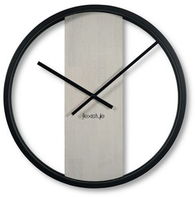 Bílo - černé kulaté nástěnné hodiny