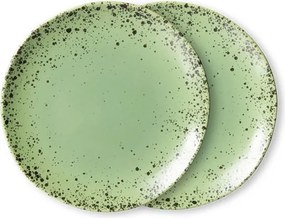2ks keramický zelený dezertní talíř Kiwi - Ø 17*2cm
